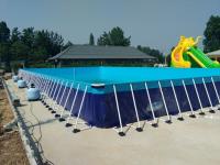 China Rectangular Mental Frame Swimming Pool with Digital Printing Logo 0.9mm PVC Material for sale