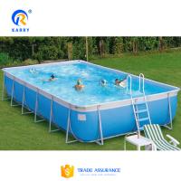 China Rectangular Mental Frame Swimming Pool with Digital Printing Logo 0.9mm PVC Material for sale