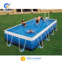 China Rectangular Mental Frame Swimming Pool with Digital Printing Logo 0.9mm PVC Material for sale