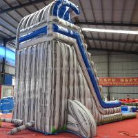 China High Capacity 29ft Commercial Backyard Gray Marble Inflatable Water Slide with Pool for sale