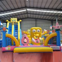 China Kids Inflatable Trampoline with CE/EN71/EN14960 Certification and Sponge Bob Castle for sale