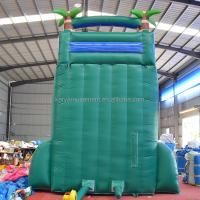 China 29ft Tropical Jump Waterslide Pool Commercial Backyard Big Palm Water Slide with Pool for sale