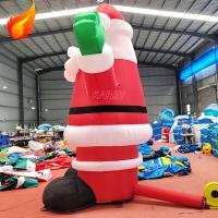 China Hot Christmas Party 4 Meters High Giant Inflatable Santa Claus with PORTABLE Features for sale
