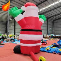 China Hot Christmas Party 4 Meters High Giant Inflatable Santa Claus with PORTABLE Features for sale
