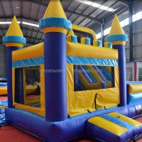 China Customized Color Inflatable Bouncy Castle with Slide Classic Blue and Yellow for sale