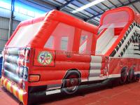 China Digital printing Popular Red Fire Truck Dry or Wet Slide for Kids and Adults for sale