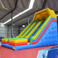 China Backyard Inflatable Water Slide 2 Lanes and Pools Kids Water Playground Park Games Slide for sale