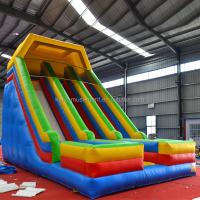 China Backyard Inflatable Water Slide 2 Lanes and Pools Kids Water Playground Park Games Slide for sale