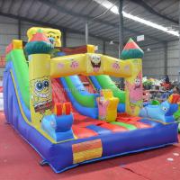 China Commercial Inflatable Slip and Slide for Kids Pretty Good PVC Sponge-Bob SquarePants Slide for sale