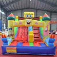 China Commercial Inflatable Slip and Slide for Kids Pretty Good PVC Sponge-Bob SquarePants Slide for sale