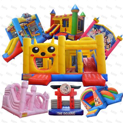 China Blower Included Outdoor Kids Inflatable Games Pikachu Bouncy Inflatable Castle Slide for sale