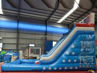 China Commercial Grade Inflatable Blue Dragon Slide for Adults with 2 Slip and Slide Pool for sale