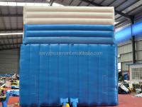 China Commercial Grade Inflatable Blue Dragon Slide for Adults with 2 Slip and Slide Pool for sale