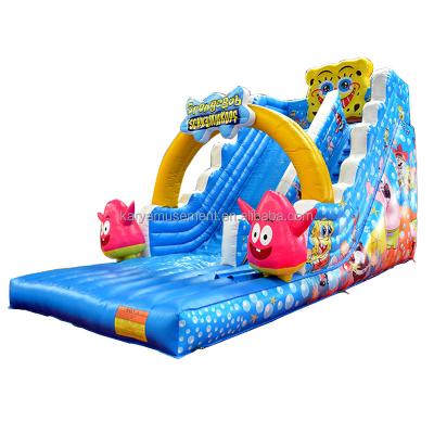 China 29ft Sponge-Bob Wide Slip n Slide for Kids N Adults Indoor PVC Commercial Inflatable for sale