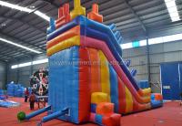 China 2023 Customized Outdoor Inflatables PVC Colorful Building Blocks Air Jumping Slide for sale