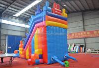 China 2023 Customized Outdoor Inflatables PVC Colorful Building Blocks Air Jumping Slide for sale