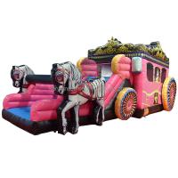 China Inflatable Bounce House with Slide Princess Carriage Theme Max Capacity 100-500kg for sale