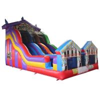 China Amusement Park Essential Large PVC Rainbow Funhuose Inflatable Wet and Dry Slide for sale