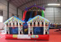 China Amusement Park Essential Large PVC Rainbow Funhuose Inflatable Wet and Dry Slide for sale