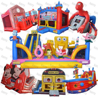 China Water Park Inflatable Fun City Combo with Obstacle Course and Sponge-Bob Park Theme for sale