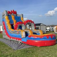 China Air Shipping Inflatable Lava Rush Theme Water Slide with Pool and Arch for sale