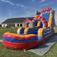 China Air Shipping Inflatable Lava Rush Theme Water Slide with Pool and Arch for sale