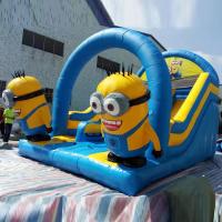 China Customized Outdoor Double Lane Min-ions Inflatable Bouncer Slide with Dry-Wet Option for sale