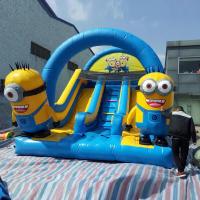 China Customized Outdoor Double Lane Min-ions Inflatable Bouncer Slide with Dry-Wet Option for sale