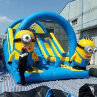 China Customized Outdoor Double Lane Min-ions Inflatable Bouncer Slide with Dry-Wet Option for sale
