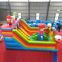 China Kids Outdoor Playground Mario Theme Air Trampoline Inflatable Bouncy Castle with Slide for sale