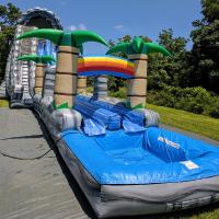China Sea/Air/Express Shipping Inflatable Water Park with Kids Splash Pool and Slip N Slide for sale