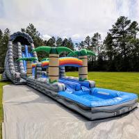 China Sea/Air/Express Shipping Inflatable Water Park with Kids Splash Pool and Slip N Slide for sale