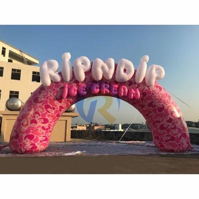 China Outdoor Advertising Inflatable Entrance Arch with Custom Pink Design and Printing for sale