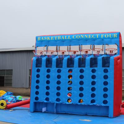 China PVC Tarpaulin Connect 4 Inflatable Basketball Sport Game for Interactive Carnival Fun for sale