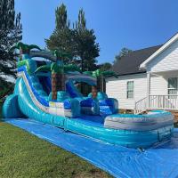 China Summer Fun Guaranteed Commercial Rental PVC Water Park with Kids Splash Pool and Air Jumping for sale
