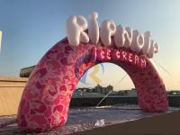 China Outdoor Advertising Inflatable Entrance Arch with Custom Pink Design and Printing for sale