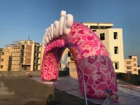 China Outdoor Advertising Inflatable Entrance Arch with Custom Pink Design and Printing for sale