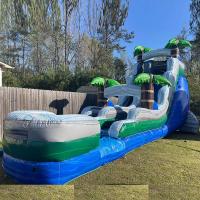 China Adult Size Inflatables Jumper PVC Inflatable Air Jumping Slides Combo with Splash Pool for sale