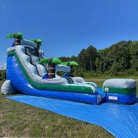 China Adult Size Inflatables Jumper PVC Inflatable Air Jumping Slides Combo with Splash Pool for sale