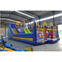 China Blue Inflatable Bouncy Castle Playground for Kids OEM Accepted Classic Cartoon Design for sale