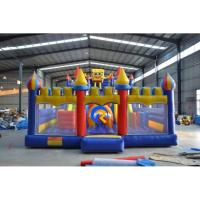 China Blue Inflatable Bouncy Castle Playground for Kids OEM Accepted Classic Cartoon Design for sale