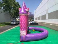 China Outdoor Playground Custom PVC Inflatable Pink Castle Backdrop for Birthday/Wedding Party for sale