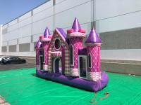 China Outdoor Playground Custom PVC Inflatable Pink Castle Backdrop for Birthday/Wedding Party for sale