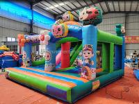 China CE/EN71/EN14960 Certified Cocomelon Theme Kids Party Trampoline Bouncer with Slide for sale