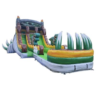 China Unleash Your Imagination Tropical Jungle Dino Theme Water Slide with Splash Pool Fun for sale