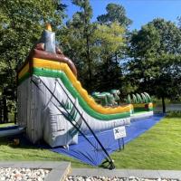 China Unleash Your Imagination Tropical Jungle Dino Theme Water Slide with Splash Pool Fun for sale