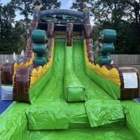 China Unleash Your Imagination Tropical Jungle Dino Theme Water Slide with Splash Pool Fun for sale
