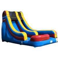 China Commercial Occasion Blue and Yellow Jumper Inflatable Water Slide with Splash Pool for sale