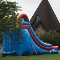 China Commercial Occasion Blue and Yellow Jumper Inflatable Water Slide with Splash Pool for sale