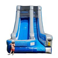 China Blue PVC Inflatable Commercial Water Slide with Pool and Exciting Design for sale